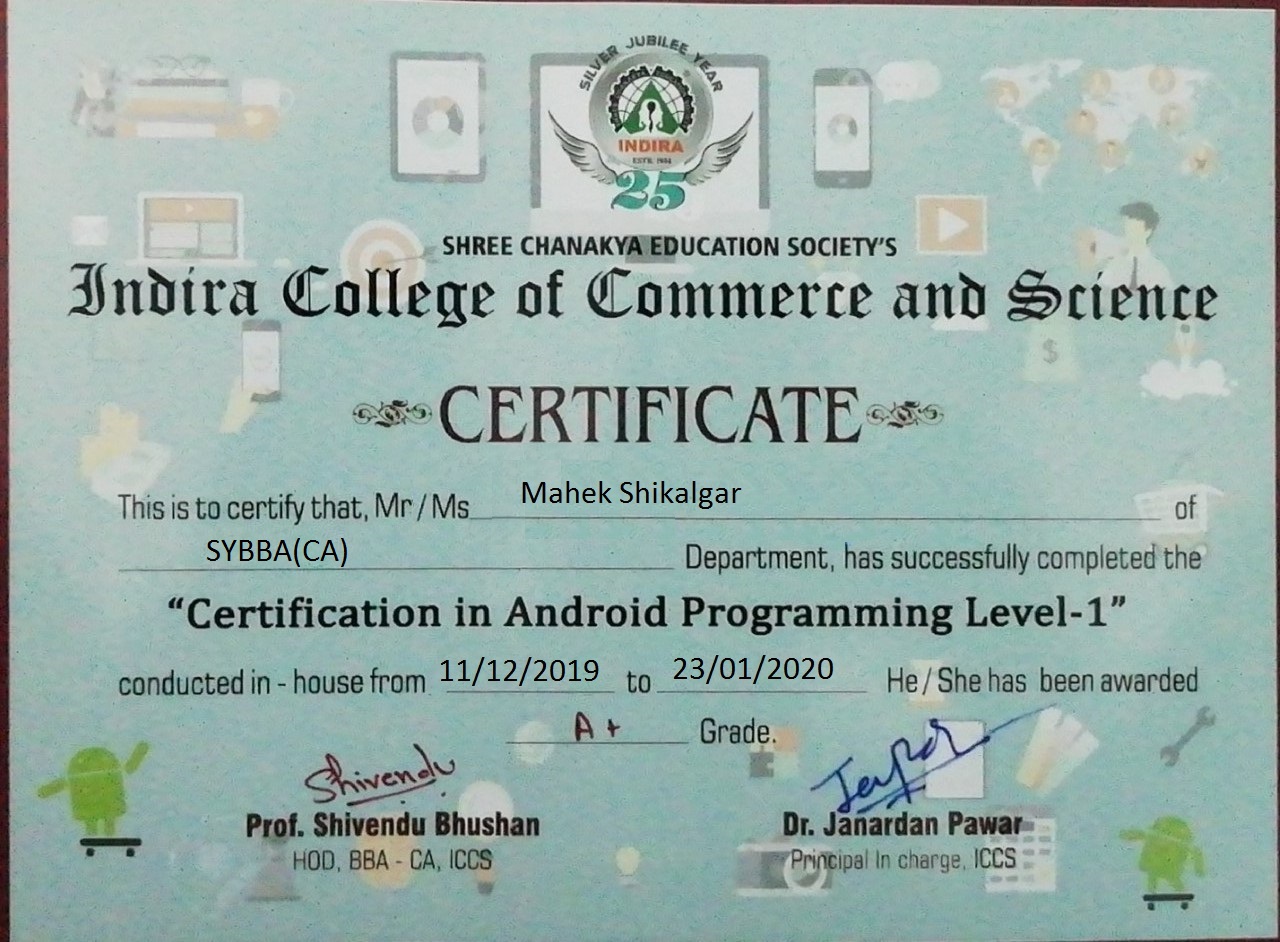 Value Added Courses - Indira College of Commerce and Science